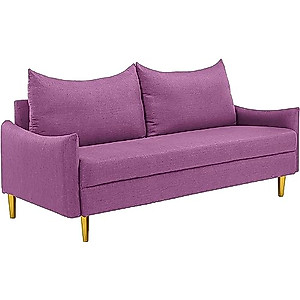 ERYE Polyester Upholstered Sofa Loveseat Couch for Home Apartment Office Small Space Living Room Furniture Sets,Modern Design Love Seats, Purple