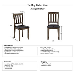 Lexicon Hedley 5-Piece Dining Set, Charcoal Brown