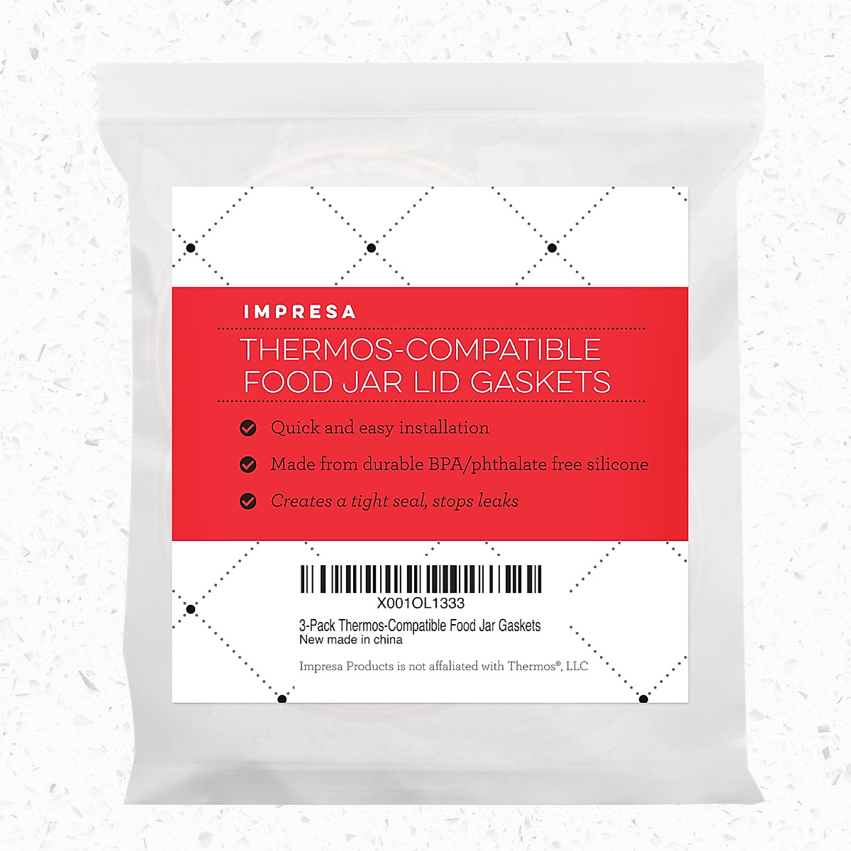 [3 Pack] Impresa Gaskets fits Thermos Stainless King Food Jar 16 and 24 Ounce – Seals / O-Rings With No BPA /Phthalate / Latex - Replacement for 16 and 24 Ounce Containers