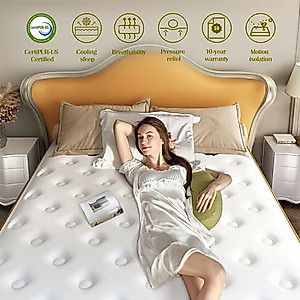 Naiveer Cool Gel Memory Foam Hybrid Mattress, 12 Inch Full Size Mattress in A Box with Pocket Springs for Cool Sleep & Pressure Relief, Medium Firm Feeling with CertiPUR-US Certified Foam