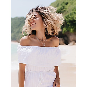 Frodete Gold Initial Charm Necklaces for Women Cherry Heart Charms Pendant Boho Western Cow Outfits Beach Essentials Jewelry for Women Trendy Stuff