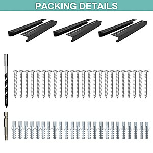Chaoos 3-Set Overhead Bin Rack, Ceiling-Mountable Overhead Garage Storage Rack with Adjustable Width, Heavy Duty Ceiling Rail Storage Bin Racks, Garage Ceiling Storage Racks Supports Most Storage Bins