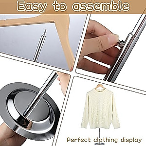 Layhit Adjustable Adult T Shirt Display Flexible Shoulder Stand Shirt Rack Portable Hanging Black Metal Clothing Hanger Rack for Clothing Garment Coat Retail Vendor, Height 16-27.9 Inch (1 Pcs)