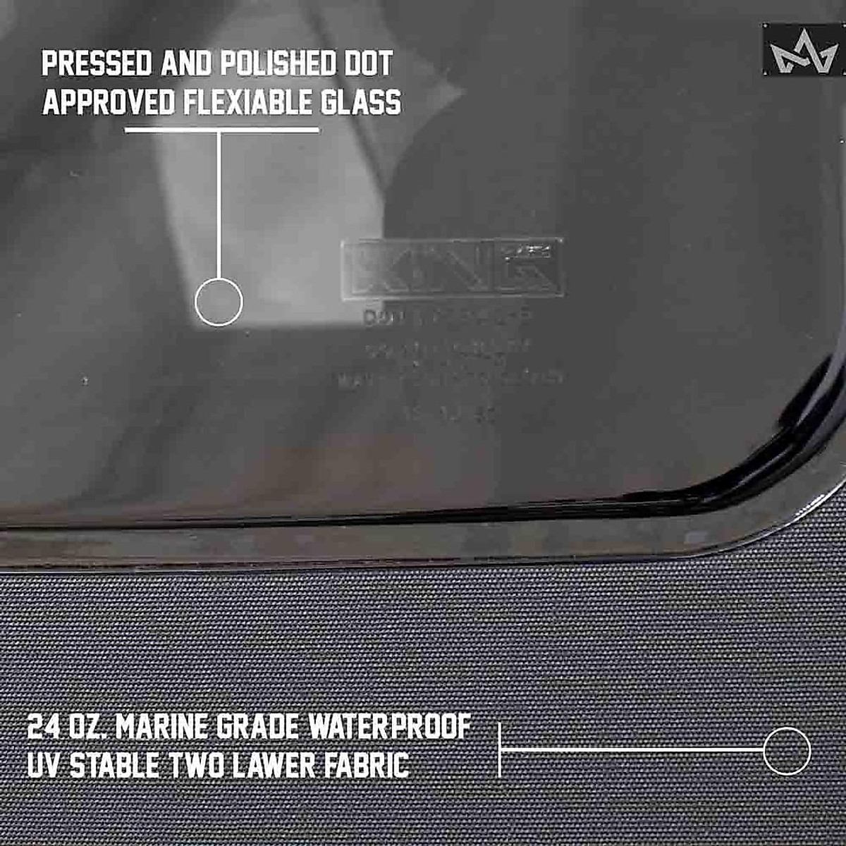King 4WD Premium Replacement Soft Top - Black Diamond Material with 31% Tinted Windows - Suitable for Suzuki Samurai 1986-1994 - Requires Factory Original Soft Top Hardware