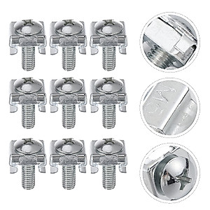 TEHAUX 100 Pcs Computer Rack Mount Cage Screws and Nuts for Rack Mount Server Cabinets- Industrial Screws