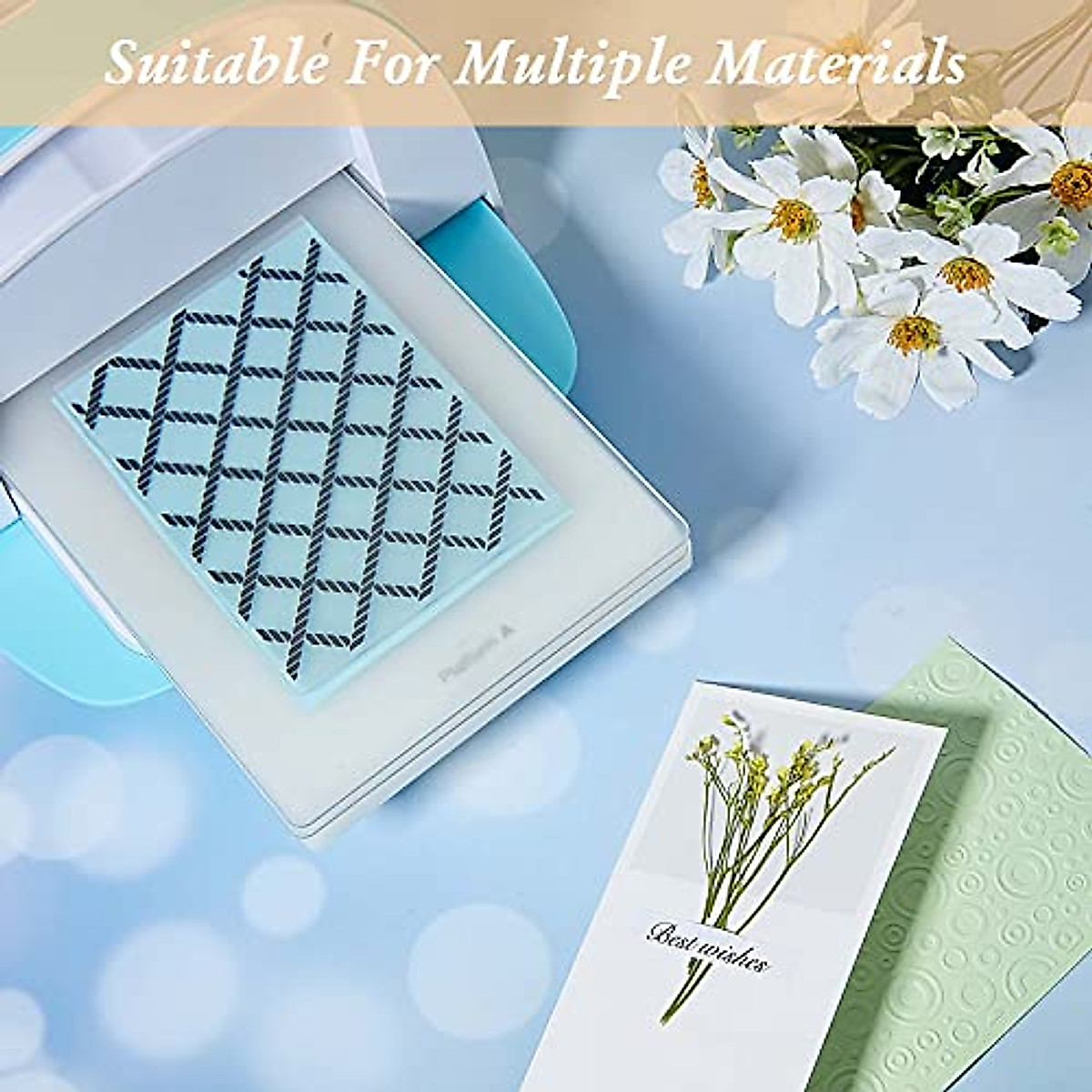 8 Pieces Embossing Folders Embossing Machine Template Paper Card Embossing Stencil for Card Making DIY Flower Scrapbook Photo Album Craft Decoration, 5.9 x 4.1 Inch