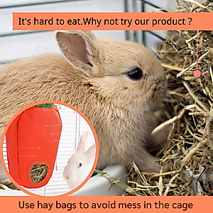 JanYoo Hay Feeder for Guinea Pigs Rabbit Food Dispensers Bag Rack Storage Manage Hanging Feeding Large Capacity 0.26lb