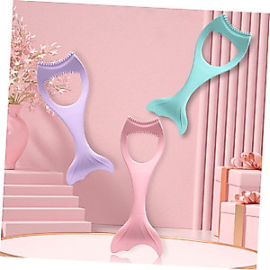 FRCOLOR 3pcs Mascara Brush Silicone Eyeliner Applicator Eyelash Drawing Tool Pink Tools Lash Separator Eyeliner Guide Template Women Eyeliner Stencils Girl Eye Make up Tools Make up Aids