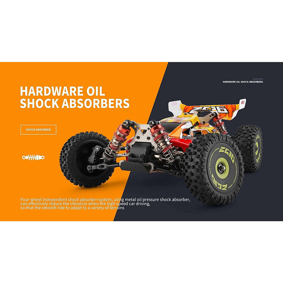WLtoys 144010 144001 75KM/H 2.4G RC Car Brushless 4WD Electric High Speed Off-Road Remote Control Drift Toys for Children Racing 144010 1B 1500mah