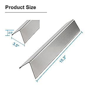 Flavorizer Bar Replacement for Weber Spirit I & II 200 Series, Spirit E210, S210, E220, S-220, 7635 Stainless Steel Grill Heat Plate, 3 Pack, 15.3" x 3.5" x 2.5" (Front Control Panels)