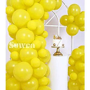 SUWEN Yellow Balloons Kit 77PCS Latex Helium Shiny Mustard Yellow Balloon Different Sizes 10 Inch 5 Inch for Birthday Graduation Wedding Shower Anniversary Party Decorations