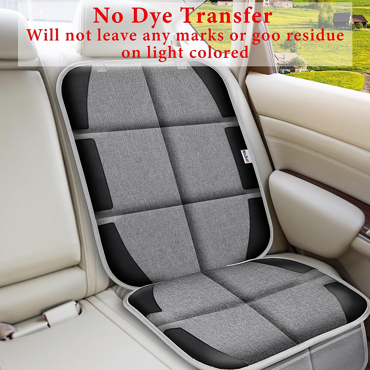 Meolsaek Car Seat Protector for Child Car Seat + Kick Mats with Organizer, Waterproof 600D Backseat Protector Seat Cover 2 Pack
