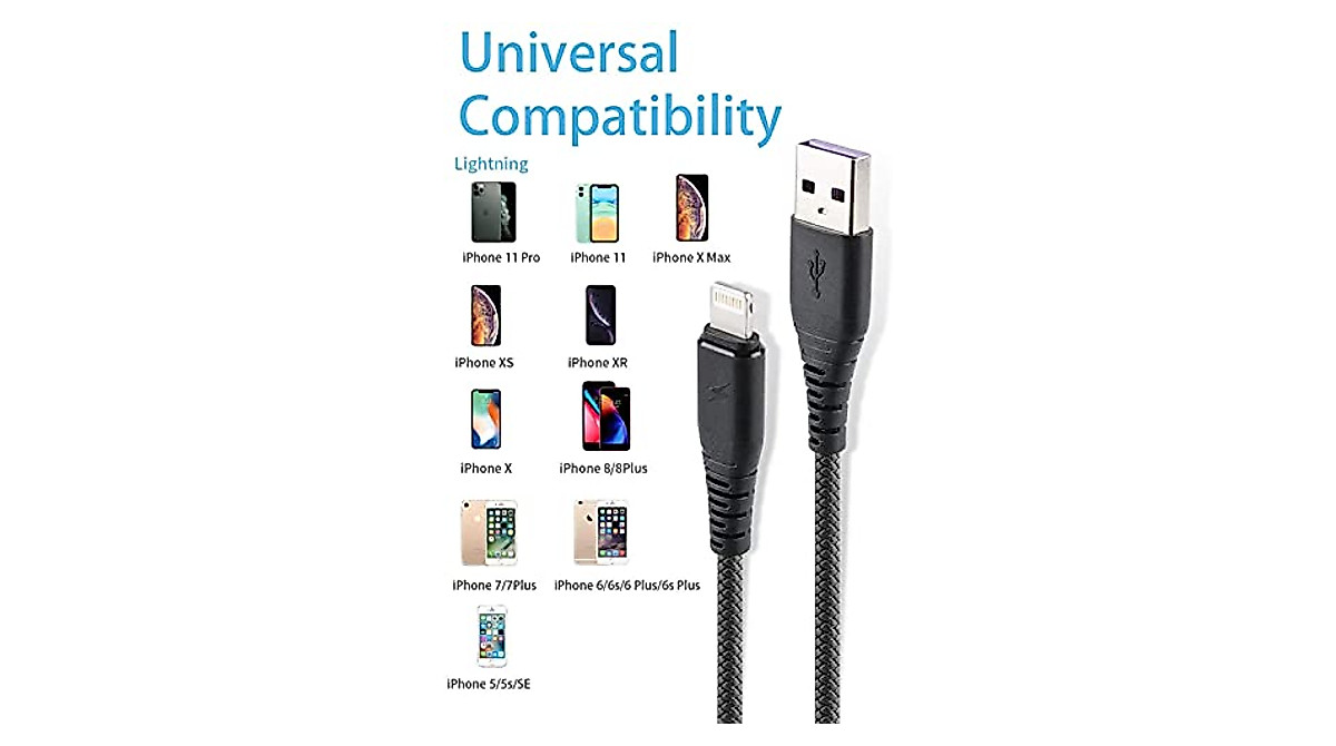 [3 Pack] 6ft Apple MFi Certified Lightning Cables for iPhone and iPad