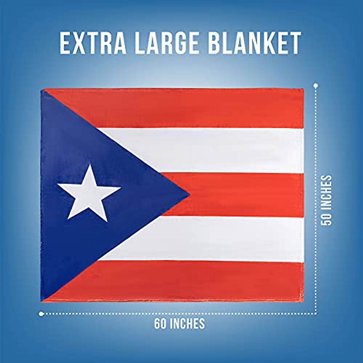 Puerto Rico Flag Throw Blanket, Super-Soft Extra-Large Puerto Rican Flag Blanket for Men, Women, Teens and Children, Cute Fleece Puerto Rico Blanket (50in x 60in) Warm and Cozy Throw for Bed or Couch