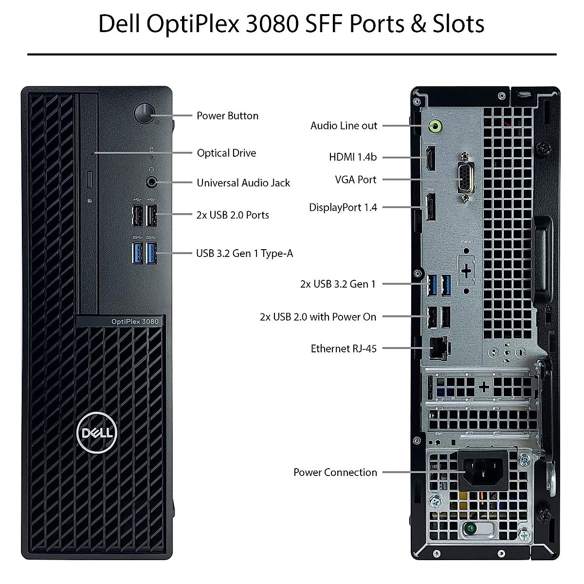 Dell OptiPlex 3080 SFF Small Form Factor Desktop Computer - 10th Gen Intel Core i5-10500 6-Core up to 4.50 GHz CPU, 8GB DDR4 Memory, 256GB SSD + 4TB HDD, Intel UHD Graphics 630, DVD Writer, Win10 Pro