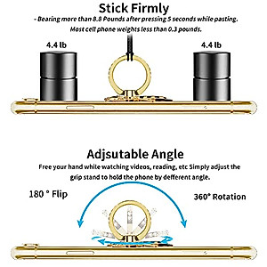 TACOMEGE Gold Bee Cell Phone Ring Grip Holder Stand for iPhone Android, Crystal Finger Ring Kickstand Compatible with Smartphones, Tablets