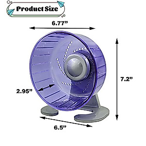 kathson Hamster Exercise Wheel 6.7 inch Silent Running Wheel for Gerbils Chipmunk, Dwarf Hamster, Mouse and Other Small Animals (Purple)