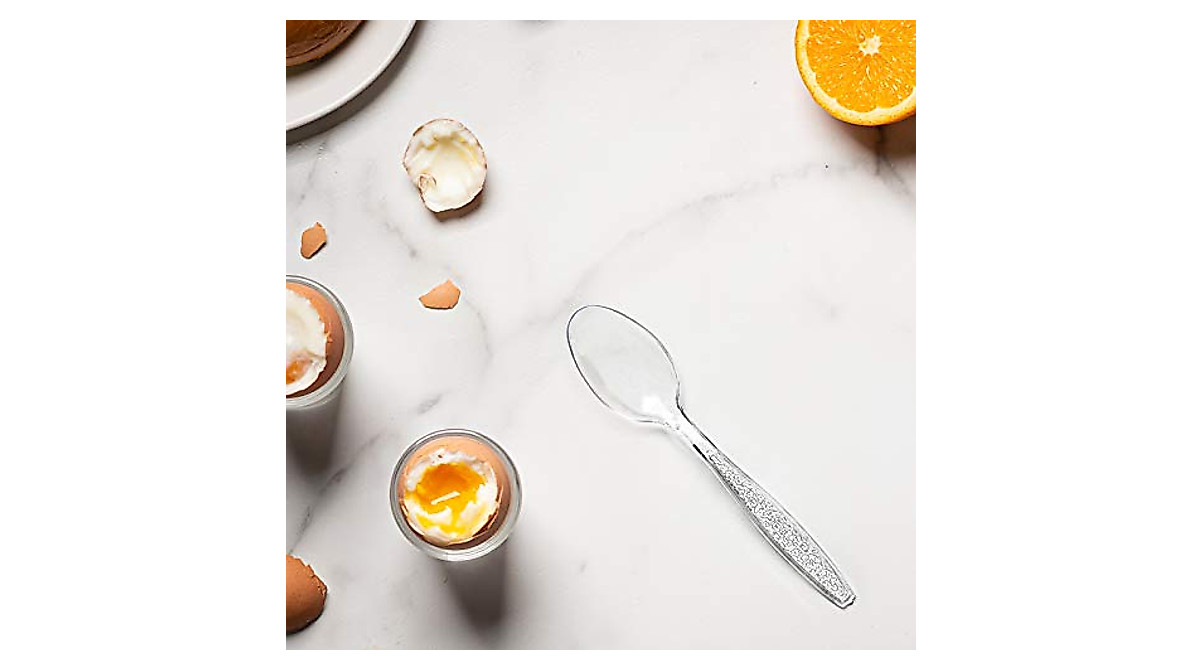 Strong & Elegant Clear Plastic Tea Spoons - 300 Pack