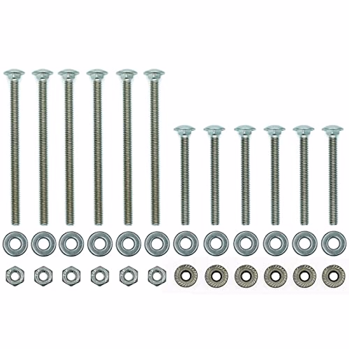 DEYTEH (12Pcs) 304 Stainless Universal Headboard or Footboard Hardware Bolts and Nuts 4 inches 2-1/2'' Long Carriage for Furniture Beds Sofa Table Chairs Wheelbarrow Handles Replacement Kit