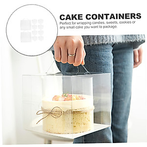 Didiseaon 10pcs Cake Boxes Cake Box Handles for Birthday Cupcake Bread Desserts Bakery Lightweight Sturdy Easy to Clean