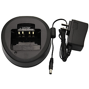 GoodQbuy Battery Charging Dock Desktop Charger Compatible with Yaesu Vertex CD-58 PA-55B FNB-V130LI-Uni V133LI-Uni V134Li-Uni Radios with Uni Batteries VX-231 VX-351 VX-354 VX-451 VX-454 EVX-531