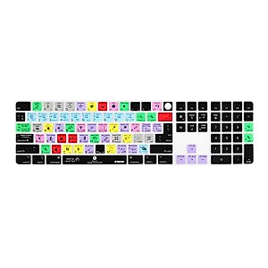 XSKN Photoshop EU US Common Version Silicone Keyboard Cover Skin for 2020-2023 Apple Magic Keyboard with Touch ID and Numeric Keypad A2520 (Left 3 Keys Not Suite for 2024 New One Model)