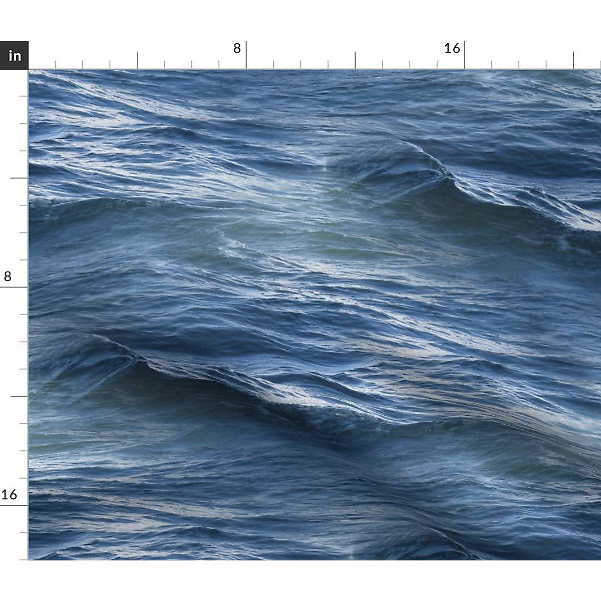 Spoonflower Fabric - Ocean Water Sea Waves Blue Nautical Aquatic Printed on Petal Signature Cotton Fabric Fat Quarter - Sewing Quilting Apparel Crafts Decor