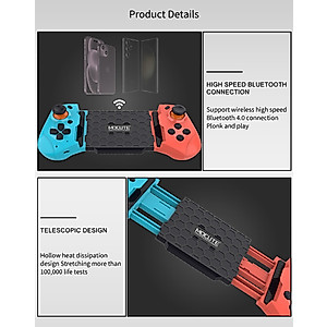 Joso Mobile Game Controller for iPhone, Android, PC, Steam, Direct Play, 15 Hours Playtime, Phone Controller Gamepad Joystick for iPhone 14 13 12 Pro Max, Galaxy S23 S22 Ultra, iPad, Tablet, MFi Games