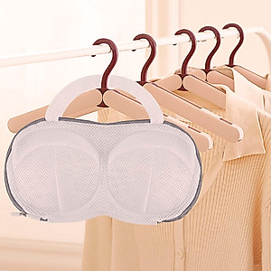 Bra Washing Bag Set for Laundry - Fine Mesh 3D Bracket Lingerie Bags Perfect for Delicates & Underwear Zippered Women's Exquisite Gray 2-Piece Set for Washing Machine