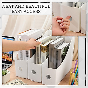 Harloon 24 Pcs Plastic Magazine File Holder Desk Storage Folder Organizer Cardboard Shelves Heavy Duty Document Box Vertical Book Bin File Rack for School Home Classroom Office (Multicolor)
