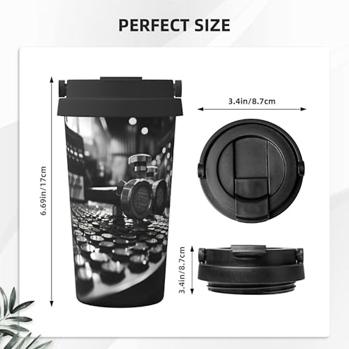 WANGXUEE Movies Clapperboard Print 500ml Stainless Steel Travel Tumbler Double Wall Vacuum Insulated Coffee Mug