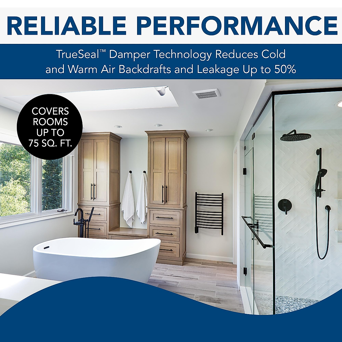 Broan Flex™ Series 80 CFM 0.7 Sones Humidity Sensing Ventilation Fan Energy Star®