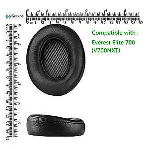 Geekria Elite Sheepskin Replacement Ear Pads for JBL Everest Elite 700, V700NXT Headphones Earpads, Headset Ear Cushion Repair Parts (Black)