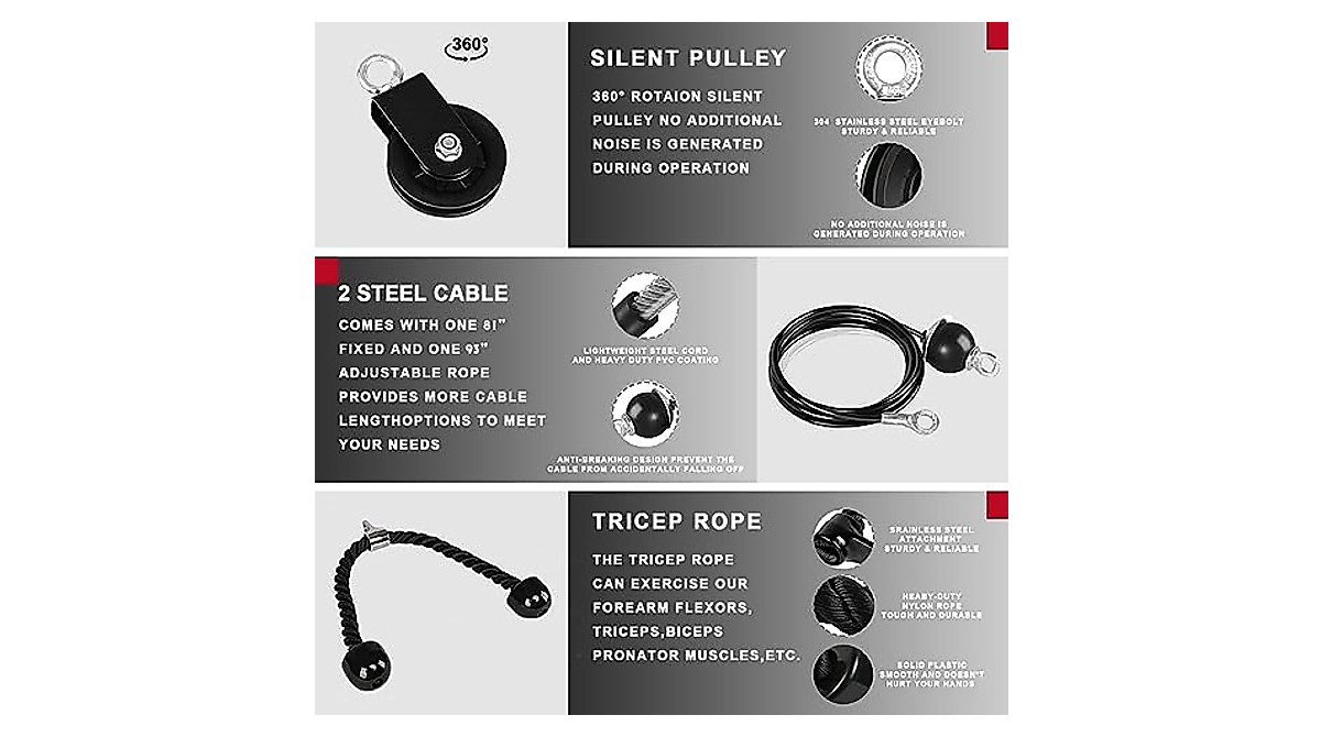 Home Gym Pulley System for Full Body Workout | Adjustable & Durable
