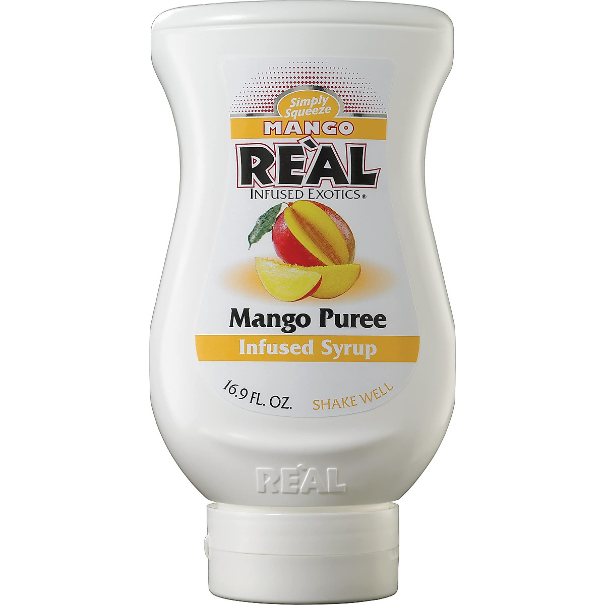 Mango Reàl, Mango Puree Infused Syrup, 16.9 FL OZ Squeezable Bottle (Pack of 1)