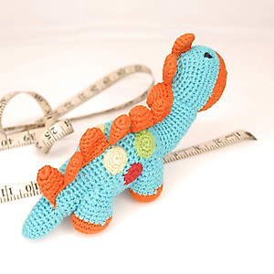Pebble | Handmade Dinosaur - Turquoise | Crochet | Fair Trade | Pretend | Imaginative Play | Stegosaurus | Machine Washable