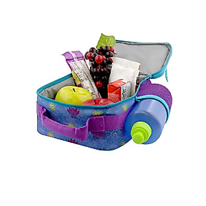 Disney Aladdin Princess Jasmine Girls Boys Soft Insulated School Lunch Box (One Size, Purple/Blue)