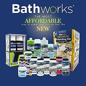 Bathworks Bathtub Refinishing Kit; Premium 20 oz; Tub; Tile; Wall Surround; 24 Hour Dry time; High Gloss Resin Bone