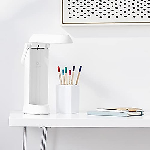 OttLite Folding Task Lamp, White – Multi-Position Shade, Fold-Up Design, Portable Handle, Low Heat & Low Glare Illumination, Fits on Desks & Workstations
