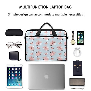 Pig Cool Laptop Computer Bag Waterproof Shoulder Messenger Bag 13-15 inch Durable Laptop Tote Bag with Shoulder Strap Handle Lightweight Crossbody Briefcase