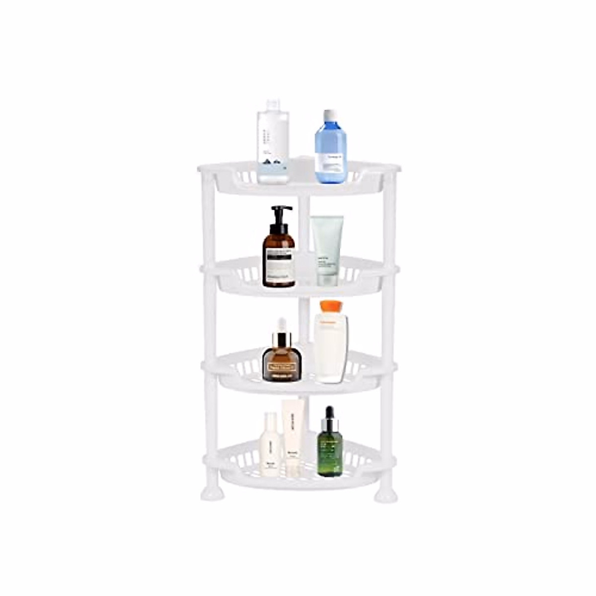 3, 4, 5-tier shower caddy bathroom organizer | Corner shelf for bathroom accessories | Plastic Rustproof Standing Shower Rack with Drain Holes (4-Tier)