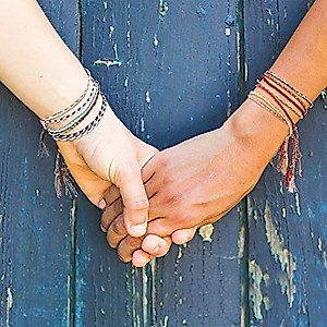 Hicarer 28 Pieces Woven Wrap Friendship Bracelets Handmade Braided Bracelet Adjustable Colorful Beaded