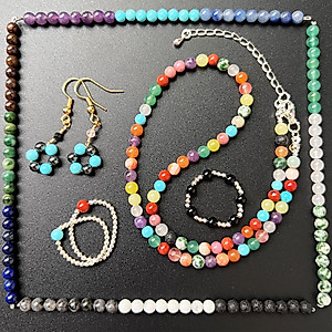 CHCCOYE 4mm Natural Round Stone Beads Gemstone Beading Loose Gemstone Beads DIY Smooth Beads for Bracelet Necklace Earrings Jewelry Making (4mm Stone Beads 600pcs, 24Colours)