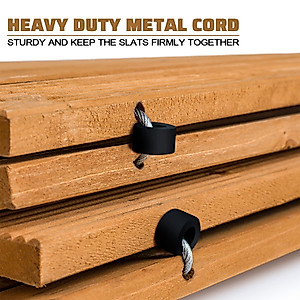 Worth Garden 9 ft. Wooden Garden Pathway - 17 in. W Roll Out Straight Walkway for Outdoor Patios, Gardens, Yard, Beach Boardwalks, Wedding Party - Decorative Wood Path - Metal Wire Connection