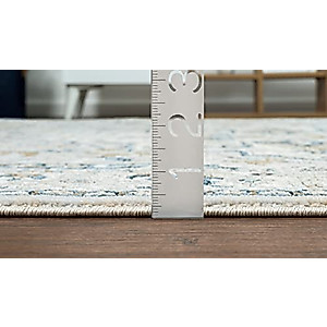 Abani Savoy Collection Area Rug - Blue and Green Vintage Design -7'9"' x 10'2" - Easy to Clean - Durable for Kids and Pets - Non-Shedding - Medium Pile - Soft Feel - for Living Room, Bedroom & Office