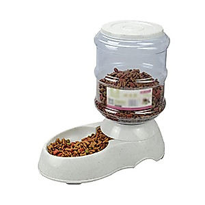 Forart Single Dog Cat Bowls Water and Food Bowl Set, Raised Cat Dog Bowls Automatic Water Dispenser Bottle Pet Feeder for Small Dog Cat