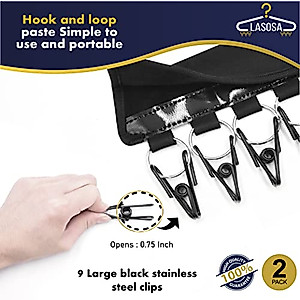 LASOSA Hat Organizer for Closet, Set of 2 - Space-Saving Cap Rack for Baseball Hats, Beanies, Scarves and More - Portable, Adjustable and Easy to Install - Premium Quality, Durable Design (Black)