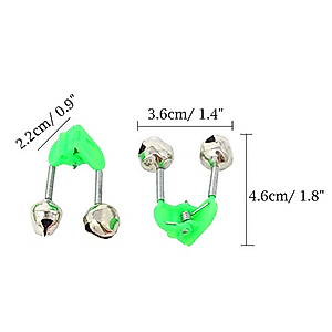 Wingsflying 10 Pcs Fishing Rod Extra Loud Alarm Dual Alert Bell Green Silver Tone