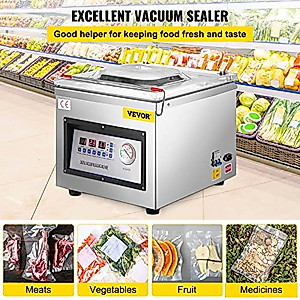 VEVOR Chamber Vacuum Sealer DZ-260C Kitchen Food Chamber Vacuum Sealer, 110V Packaging Machine Sealer for Food Saver, Home, Commercial Using