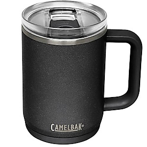 CamelBak Thrive Leak-Proof 16 oz Mug, Insulated Stainless Steel - For travel, coffee, tea, hot beverages - Spill Proof - Cup-holder Compatible, Black